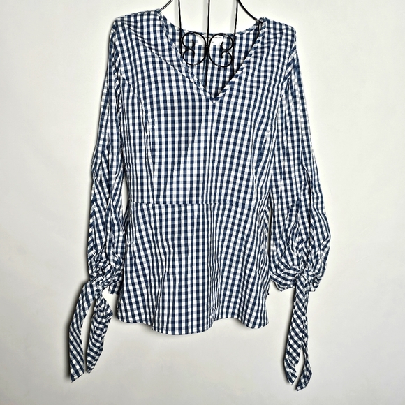 J. Crew | Tops | J Crew Universal Standard Blue Gingham Top Size Small ...
